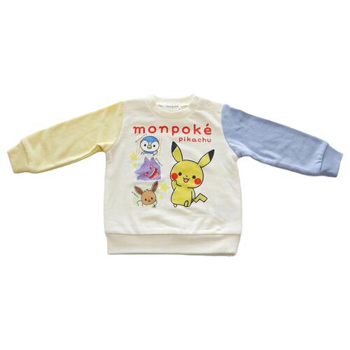 monpoke モンポケ トレーナー 袖グレイジー切替 集合アート ナチュラル×95cm | Babies"R"Us – Japan